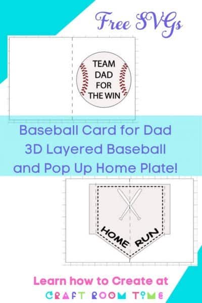 Layered Baseball Pop Up Card for Dad with Free SVG | Craft Room Time