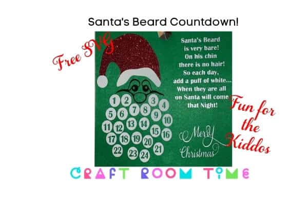 Santa's Beard Christmas Countdown Free SVG | Craft Room Time