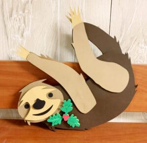 3D Paper Sloth Free SVG for Cricut | Craft Room Time